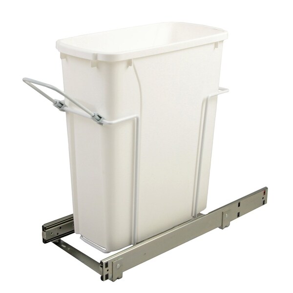 Knape & Vogt Kv Fescb9 1 20wh Soft Close Bottom Mount Waste Bins Single Bin 20qt White 8-3/4 in ...